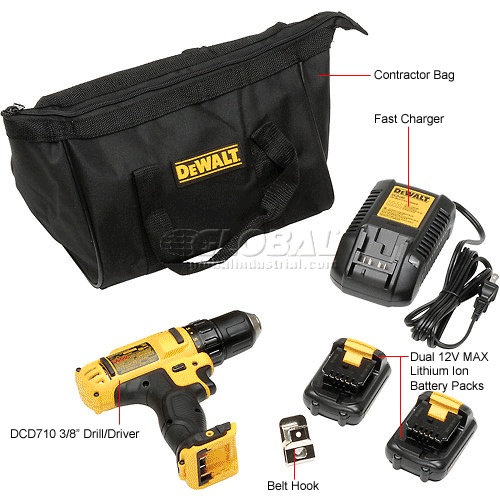 DeWALT DCD710S2 12V MAX 3/8" Drill/Driver Kit | B435127 - GLOBALindustrial.ca