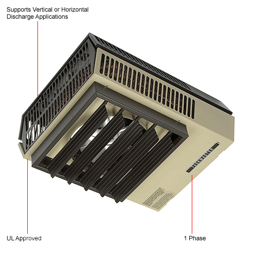 TPI Unit Heater, Horizontal or Vertical Discharge F1F5105N - 5000W 208V ...