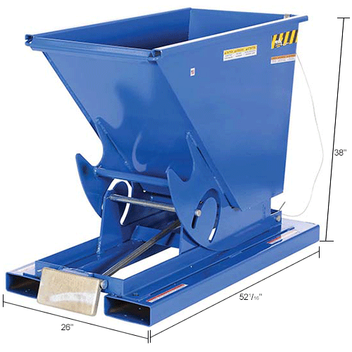 Steel Self-Dumping Forklift Hopper W/ Bump Release, 1/3 Cu. Yd., 6000 ...