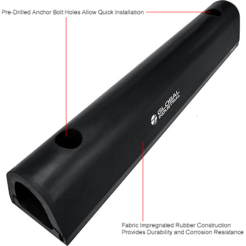 Global Industrial™ Extruded Rubber Fender Bumper, 24"L x 4-1/4"W x 4"H ...