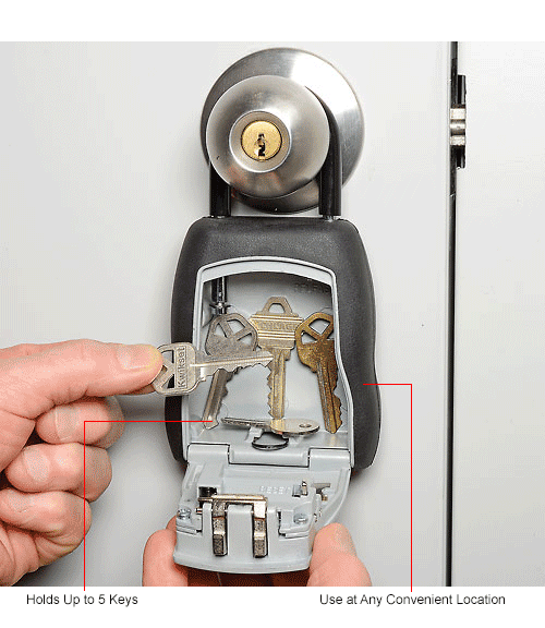 Master Lock® No. 5400D Portable 4-Digit Combination Keylock Box - Holds ...