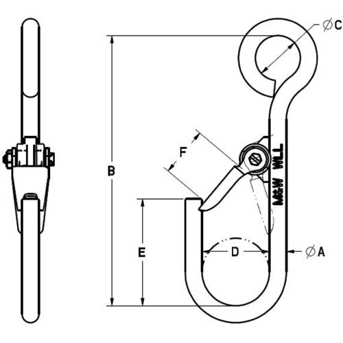 M&W 1/2" Alloy Latching J-Hook - 650 Lb. Capacity | B563726 ...