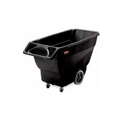 Rubbermaid® Utility Duty Structural Foam Plastic Tilt Truck, 3/4 Cu. Yd. Cap, 600Lbs. Cap,Black ...