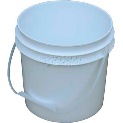 1 Gallon Open Head Plastic Pail PAIL-1-PWP with Plastic Handle - White ...