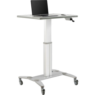 Global Industrial™ Sit-Stand Mobile Desk With Tablet Slot, Gray/Silver ...