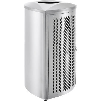 Global Industrial™ Triangular Trash Can, 18-1/2 Gallon, Brushed ...