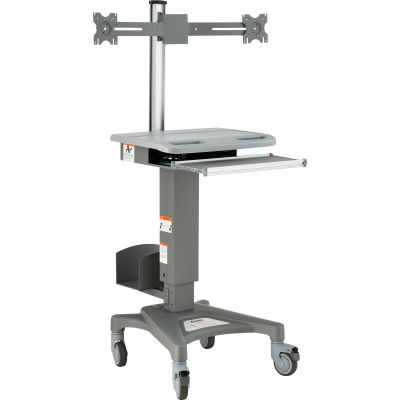 Global Industrial™ Mobile Sit-Stand Computer Workstation With Dual ...