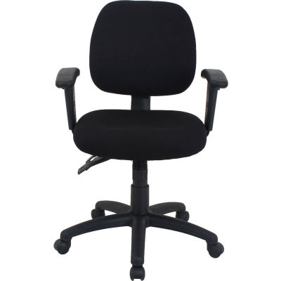 Interion® 24 Hour Fabric Task Chair With Mid Back & Adjustable Arms ...