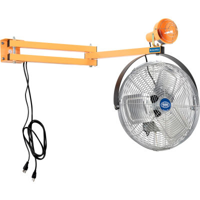 Global Industrial™ Double Arm Dock Light w/ 18" 3-Speed Fan, 40" Reach ...
