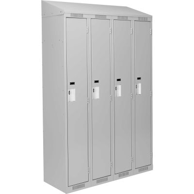 Clean-Line Assembled 1-Tier Lockers - 4 Lockers Wide w/ Slope Top ...