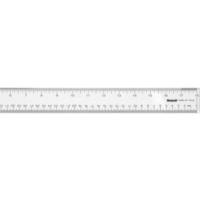 18" Clear Acrylic Ruler - Pkg Qty 36 | B542834 - GLOBALindustrial.ca