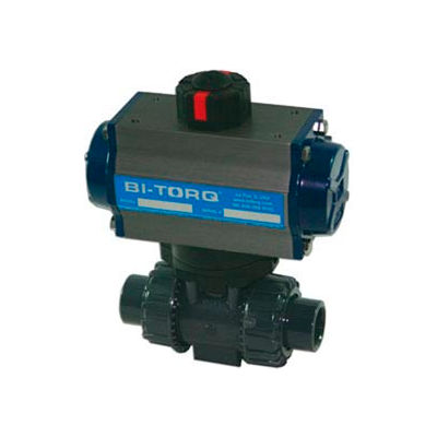 BI-TORQ 1" 2-Way CPVC Ball Valve W/Spring Ret. Pneum. Actuator ...