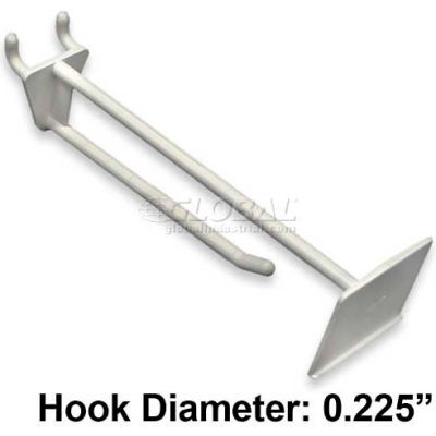 Global Approved 800016-WHT 6" Opaque Plastic Pegboard Scan Hook, White ...