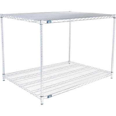 Nexel® 2 Shelf, Stainless Steel Wire Shelving Unit, Starter, 48"W x 30 ...