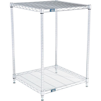 Nexel® 2 Shelf, Stainless Steel Wire Shelving Unit, Starter, 24"W x 21 ...