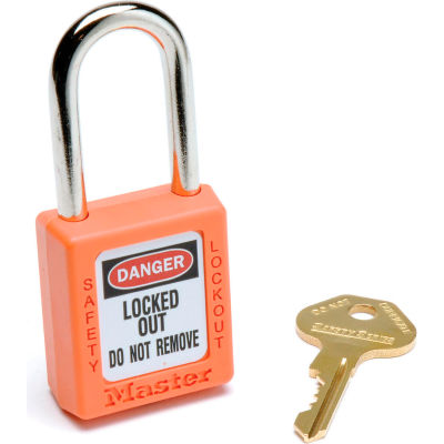 Master Lock® Safety 410 Series Zenex™ Thermoplastic Padlock, Orange ...