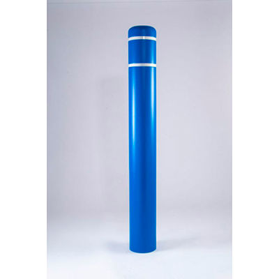 Post Guard Bollard Cover, 4-1/2" Dia. x 52"H, Blue w/ White Tape ...