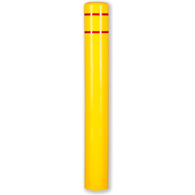 Post Guard Bollard Cover, 7" Dia. x 60"H, Yellow w/ Red Tape | B0000042 ...
