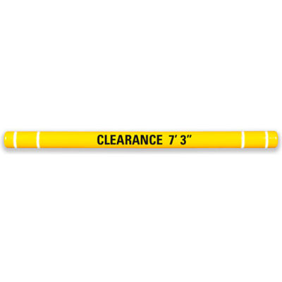 Height Guard Clearance Bar, 7" Dia. x 96"L, Yellow w/ White Tape ...