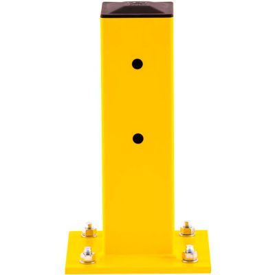 Cogan® Protective Steel Barrier Post For Single Rail, Offset Baseplate ...