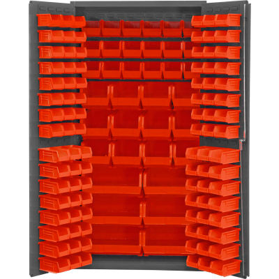 Durham Storage Bin Cabinet 3501-BDLP-132-1795 - 132 Red Hook-On Bins 36 ...