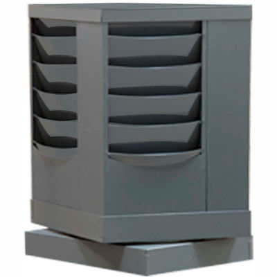 20 Pocket Rotary Literature Rack - Gray | B170134 - GLOBALindustrial.ca