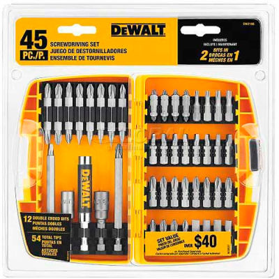 DeWALT® Screwdriving Set w/Toughcase®, DW2166, 45 Pieces | B1036491 ...