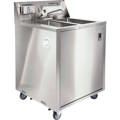 Portable 2-Basin Stainless Steel Freestanding Utility Sink, with Hot ...
