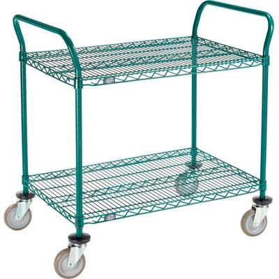 Nexel® Utility Cart, 2 Shelf, Poly-Green®, 36"L x 24"W x 39"H ...