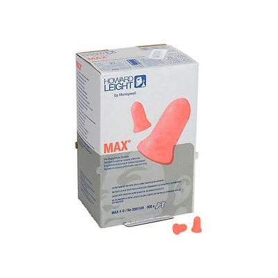 Howard Leight™ MAX-1-D MAXIMUM® Ear Plugs, Disposable, NRR 33, Uncorded ...