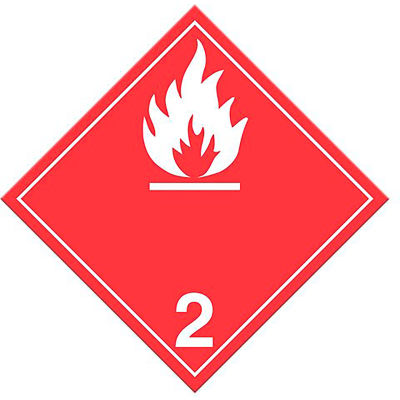 INCOM® TDG Placard, Flammable Gases, Class 2.1, Rigid Plastic, Pack of ...
