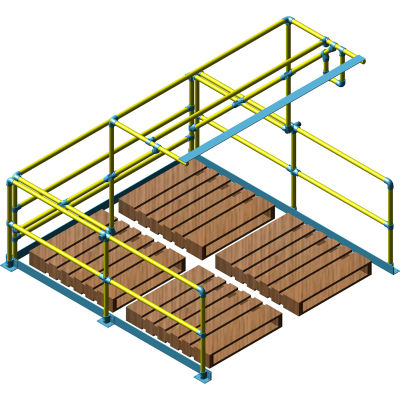 Kee Safety® Pivot Steel Mezzanine Pallet Gate, Full Size, 96"W x 108"D ...