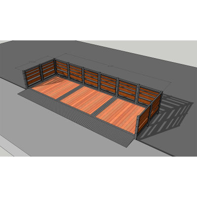 Modstreet Parklet w/ 10 Panels, Wood Slat Inserts & 3 Ramps For ...