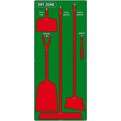 National Marker Dry Zone Shadow Board, Green/Red,68 X 30, ACP, Aluminum ...
