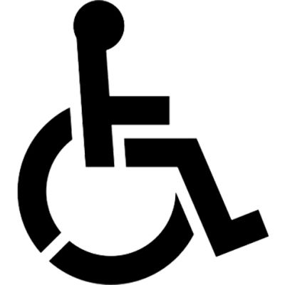 Newstripe Small Handicap Symbol, 1/8" Thick, PolyTough, Plastic, White ...