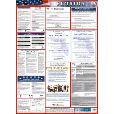 Labor Law Poster - Florida | B172356 - GLOBALindustrial.ca