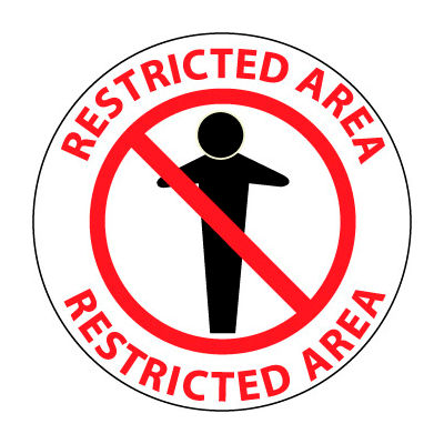Walk On Floor Sign - Restricted Area | B172339 - GLOBALindustrial.ca