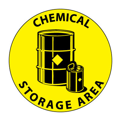 Walk On Floor Sign - Chemical Storage Area | B172377 - GLOBALindustrial.ca