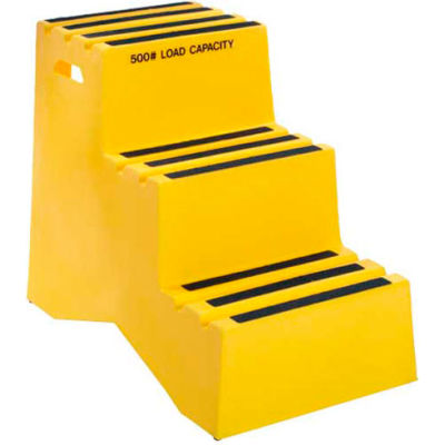 3 Step Plastic Step Stand - Yellow 20"W x 33-1/2"D x 28-1/2"H - ST-3 ...