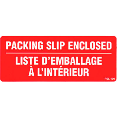 Packing Slip Enclosed Shipping Label - 5" X 2" - Bilingual | B0003529 ...