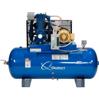 Quincy QP™ Pro Two-Stage Air Compressor, 10 HP, 120 Gallon, Horizontal ...