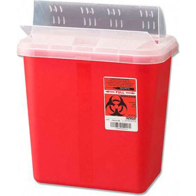 Covidien 2-Gallon Biohazard Sharps Container with Horizontal-Drop ...