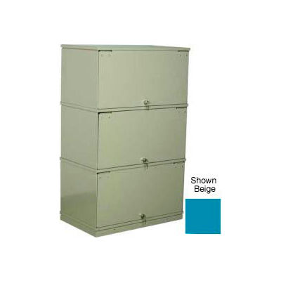 Stackbin® Three-Shelf Lockable X-Ray Storage Cabinet, Blue | B496536 - GLOBALindustrial.ca