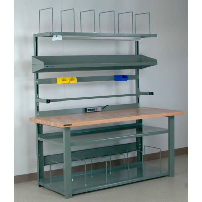 Stackbin No. 1 Adj. Height Complete Packing Workbench, Butcher Block ...