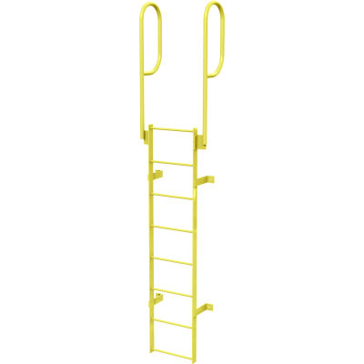 8 Step Steel Walk Through With Handrails Fixed Access Ladder, Yellow ...