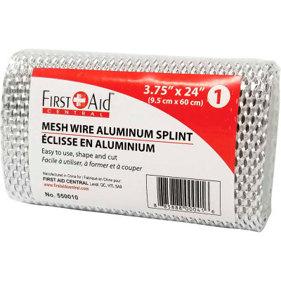 First Aid Central™ Wire Aluminum Splint, 3.75" x 24" | B0022509 ...