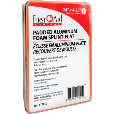 First Aid™ Central Aluminum/Foam Splint, Flat, 4.25" x 24" | B0022513 ...
