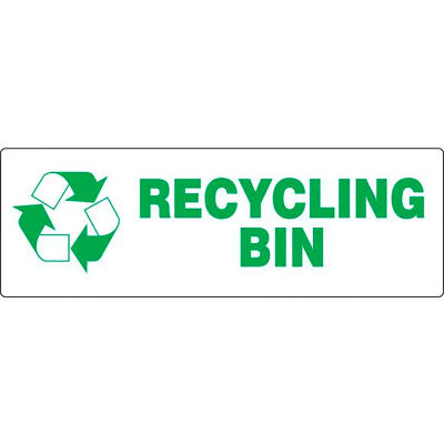 AccuformNMC™ Recycling Bin Label w/ Sign, Adhesive Vinyl, 4" x 12 ...