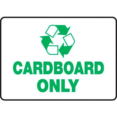AccuformNMC™ Cardboard Only Label w/ Recycle Sign, Aluminum, 7" x 10 ...