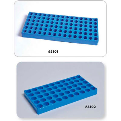 United Scientific™ Vial Racks, PP, 50 Places, 1-1/8" Well Dia., Blue ...